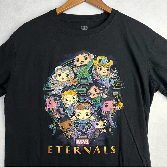 Marvel | Shirts | Marvel Eternals Size Large Pop Tshirt Black Retro ...